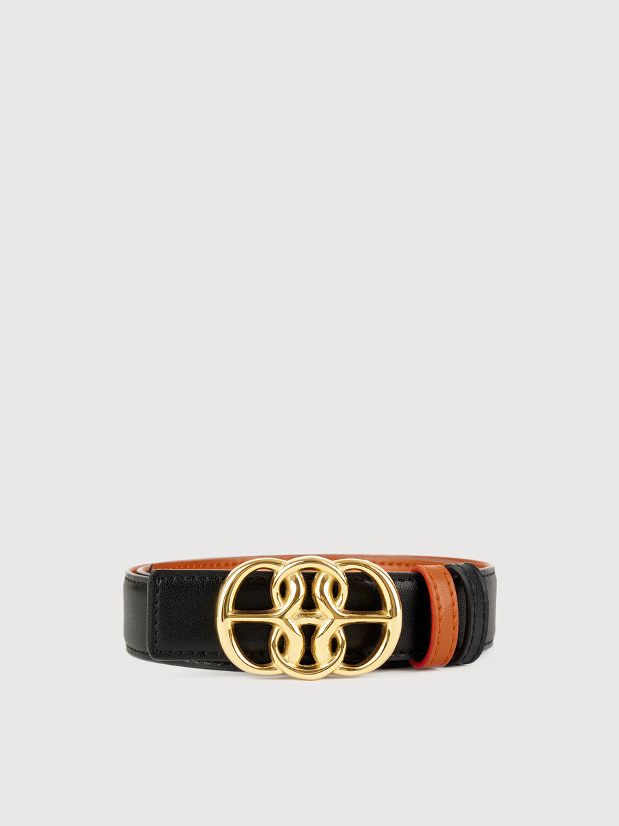 Romola Non-Reversible Belt with Gold Square Pin Buckle – BONIA Singapore